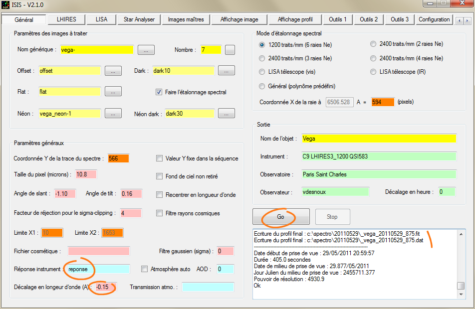 Traitement avancé des spectres LHIRES avec le logiciel ISIS