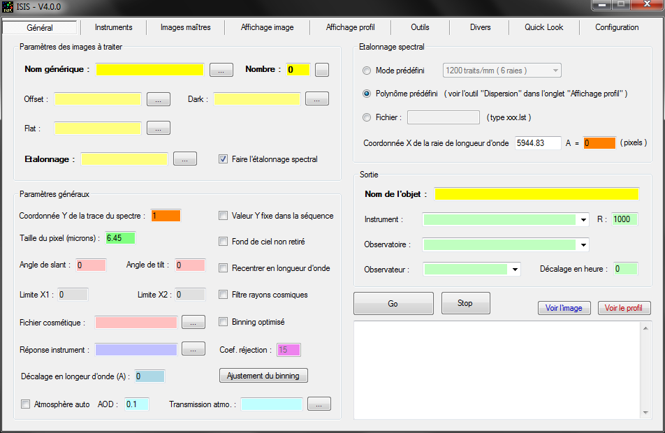 ISIS - Démarrage rapide